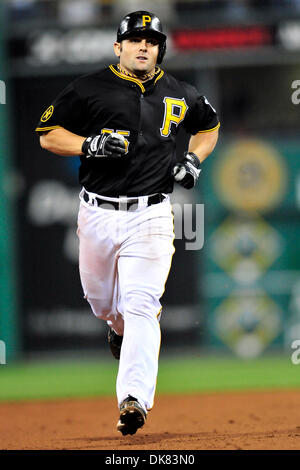Pittsburgh Pirates' Michael McKenry hits against the Atlanta Braves ...