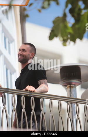 Adam Levine at Grove to appear on entertainment news programme 'Extra ...