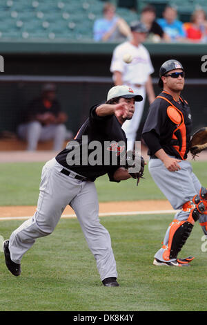 Catcher fielding a bunt in front of home plate and throwing to first ...