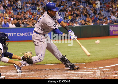 Kansas City Royals catcher Luke Maile, left, celebrates with teammates ...