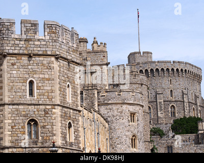 Windsor Castle exterior walls and round tower, Windsor, England Stock ...