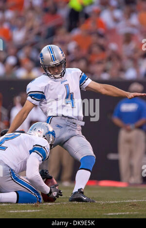 Detroit Lions kicker Jason Hanson (4) during an NFL preseason football ...