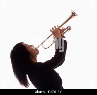 Female trumpet player Stock Photo - Alamy