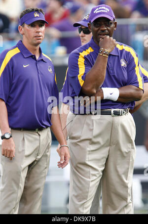 East Carolina head football coach Ruffin McNeill tries to energize the ...