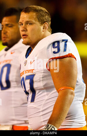 Ohio State defensive lineman Chase Young watches a drill at the NFL ...