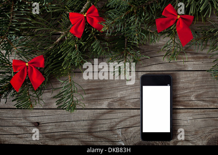 Christmas and New Year background with empty notepad, pen and christmas ...