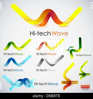 Abstract wave techno symbols with sample text Stock Vector Image & Art ...