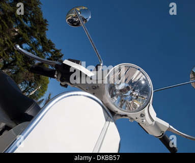 modern scooter with handle bar - front view Stock Photo - Alamy