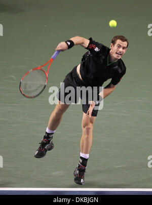 Oct. 8, 2011 - Tokyo, Japan - ANDY MURRAY of Great Britain returns the ...