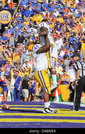 Louisiana State running back J. C. Copeland runs a drill at the NFL ...