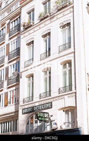 Paris, France - office of the famous Duluc Detective agency on Rue du ...
