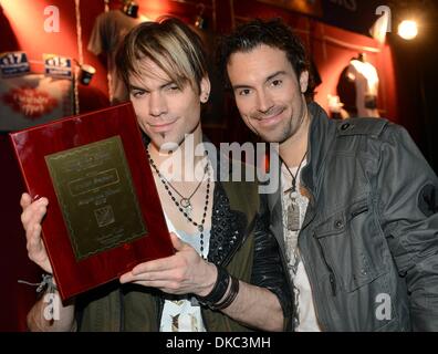 Magician duo "Ehrlich Brothers" with Chris (L) and Andreas pose during ...