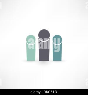 Community concept with people silhouettes holding letters with word ...