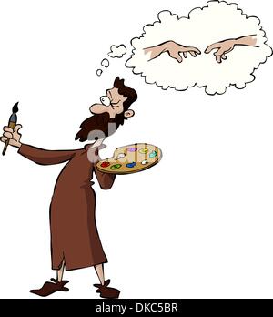 Michelangelo cartoon character. Vector Illustration. Kids History ...