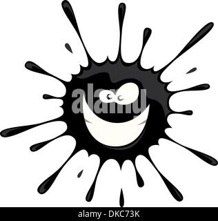 Drawing of Cartoon black ink blot with eyes illustration separated ...