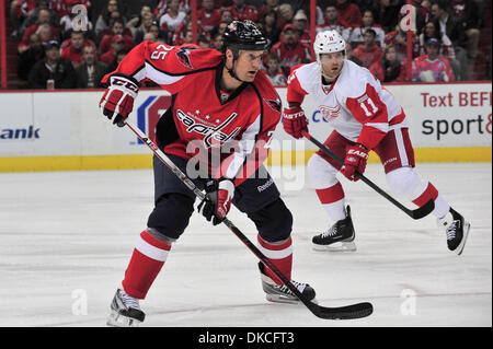 Washington Capitals left wing Daniel Carr warms up before an NHL hockey ...