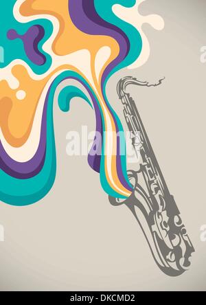 Designed psychedelic banner with saxophone Stock Vector Image & Art - Alamy
