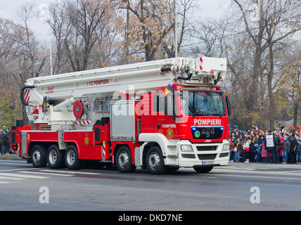 Romanian Firefighters MAN Bronto Skylift fire extinguishing truck ...