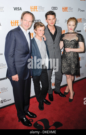 Ralph Fiennes, Toby Irvine, Jeremy Irvine and Holliday Grainger at the ...