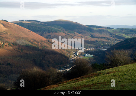 Sirhowy valley from the Rhymney Valley Ridgway Footpath, Mynydd Y Grug ...