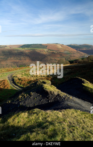 Rhymney Valley Ridgway Footpath and old coal mine workings, above the ...
