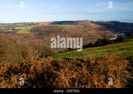 Sirhowy valley from the Rhymney Valley Ridgway Footpath, Mynydd Y Grug ...