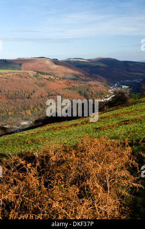 Sirhowy valley from the Rhymney Valley Ridgway Footpath, Mynydd Y Grug ...