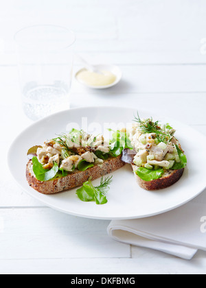 Open chicken mayonnaise sandwich Stock Photo - Alamy