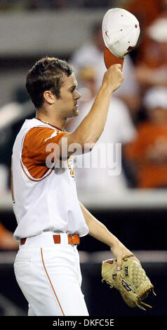 FOR SPORTS - Texas' Chance Ruffin reacts after his team defeated TCU 5 ...