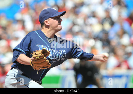 Tampa Bay Rays relief pitcher Forrest Whitley, second from left, leaves ...