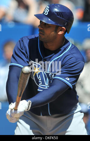 Tampa Bay Rays left fielder Carl Crawford celebrates his home run ...