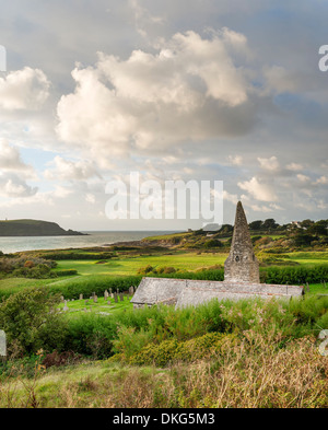 Daymer Bay and St Enodoc church which once lay buried in sand dunes ...