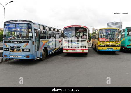 Typical colourful buses of Mauritius Stock Photo - Alamy