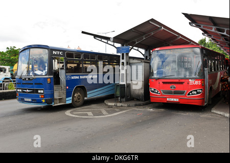 Typical colourful bus of Mauritius Stock Photo - Alamy