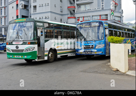 Typical colourful buses of Mauritius Stock Photo - Alamy