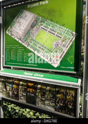 Map and information signage at Bryant Park, NYC Stock Photo - Alamy