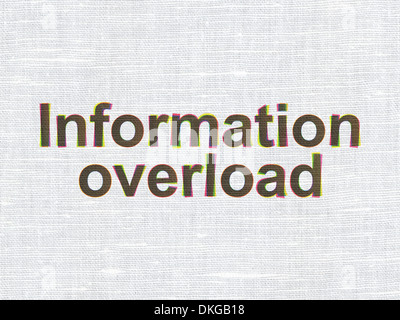 Information concept: Information Overload on fabric texture background ...