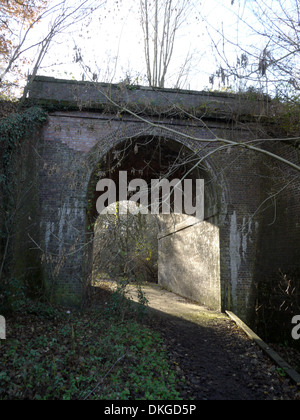 Railway arch, part of Wheelock rail trail and National Cycle Network in ...