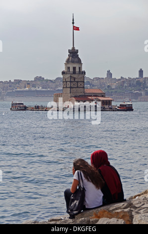 Istanbul Turkey Lighthouse Leander's Tower Greek Watchtower Symbol At ...