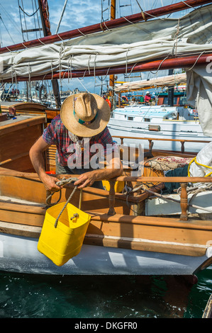 Man in a boat Stock Photo - Alamy