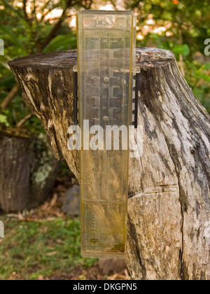 Rainfall measurement device (rain gauge). This device is one of several ...