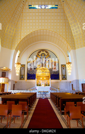 The altar of the Church of St Leopold, designed by Otto Wagner, on the ...