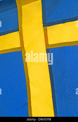 blue flag with a yellow Scandinavian cross the Kingdom of Sweden Stock ...