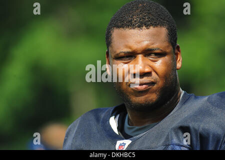 Buffalo Bills defensive tackle Marcus Stroud looks at the fans as he ...