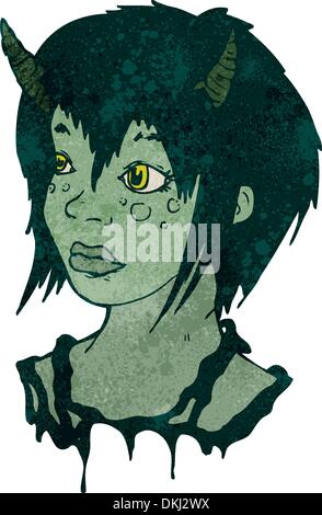 Cute cartoon colorful demon girl. Vector illustration Stock Vector ...