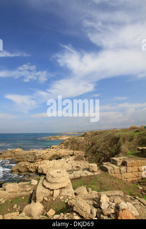 Israel, Carmel Coast, Tel Dor, site of biblical Dor, one of the largest ...