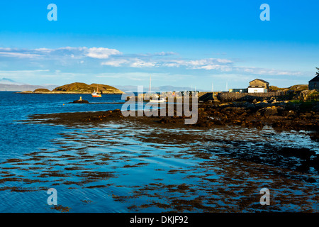 The harbour at Arinagour on the Isle of Coll Inner Hebrides Argyll and ...