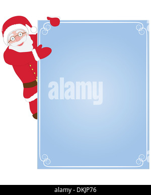 Santa Claus hanging on congratulation card Stock Photo - Alamy