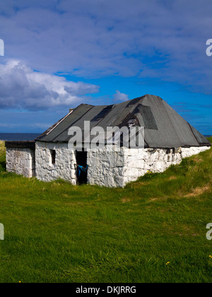Deserted traditional crofters cottage at Mannal Isle of Tiree in the ...