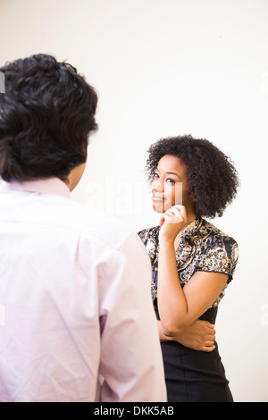 Thoughtful african american man and woman friends spending weekend ...